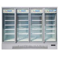 China Commercial Glass Door Refrigerated Showcase With Ebm Fan Motors for sale