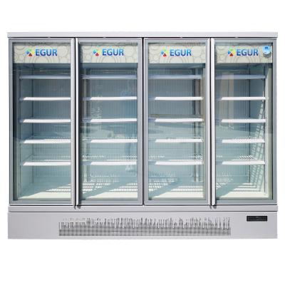 China Fan Cooling Glass Door Freezer Merchandiser With Dixell Digital Thermostat for sale