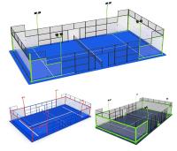 China 10+ Years Life Durable 12mm Tempered Glass Powder Coat Portable Padel Court for Outdoor Sports for sale