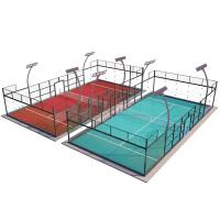 China Commercial Luxury Padel Court with LED Light System Galvanized Steel Frame and Shock Absorbing Floor Customizable Size for sale