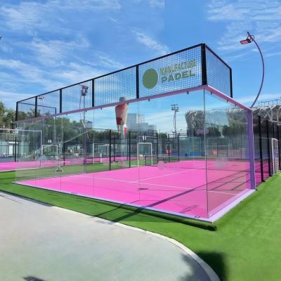 China Customizable 20m x 10m Padel Tennis Court with Steel Frame and LED Lighting for Outdoor Sports for sale