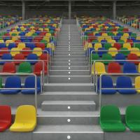 China Retractable Design Durable Plastic Bleacher Seat with Customizable Colors for Indoor Stadiums for sale