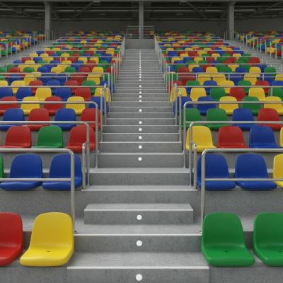 China Retractable Design Durable Plastic Bleacher Seat with Customizable Colors for Indoor Stadiums for sale