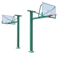 China Inground Basketball Hoop with Adjustable Height Breakaway Rim and Tempered Glass Backboard for Outdoor Courts for sale