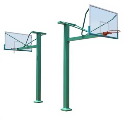China Inground Basketball Hoop with Adjustable Height Breakaway Rim and Tempered Glass Backboard for Outdoor Courts for sale