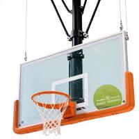 China Adjustable Height Basketball Rack with Tempered Glass Backboard for Wall or Ceiling Mounting for sale