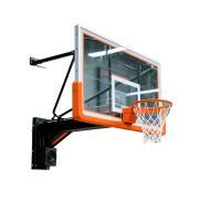 China Adjustable Height Basketball Rack with Tempered Glass Backboard for Wall or Ceiling Mounting for sale