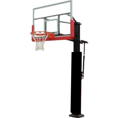China Height Adjustable Basketball Stand with Tempered Glass Backboard and Breakaway Rim Basketball Hoop System for sale