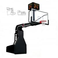 China Adjustable Height Basketball Stand with Tempered Glass Backboard and Breakaway Rim for Indoor and Outdoor Use for sale