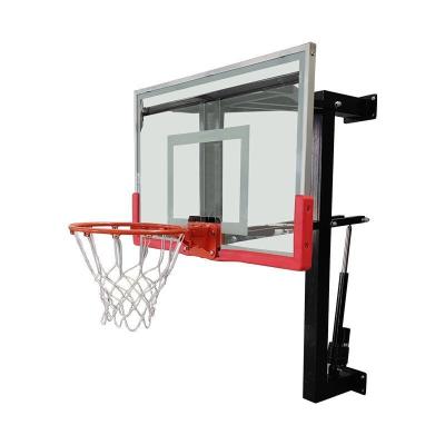 China Wall-Mounted Basketball Hoop with Adjustable Height Breakaway Rim and Tempered Glass Backboard for Indoor Outdoor Use for sale