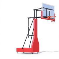China Adjustable Height Basketball Stand with Tempered Glass Backboard and Movable Base for Indoor & Outdoor Use for sale