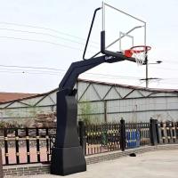 China Professional 72 Inch Tempered Glass Backboard Basketball Stand with Adjustable Height for Indoor and Outdoor Use for sale