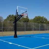 China Hot Dipped Galvanized Basketball Hoop with Split Frame Design and Direct Buried Mounting for Outdoor Courts for sale