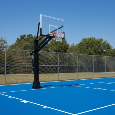 China Hot Dipped Galvanized Basketball Hoop with Split Frame Design and Direct Buried Mounting for Outdoor Courts for sale