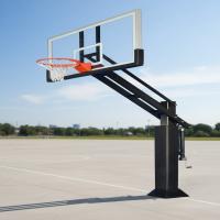 China Professional Inground Basketball Hoop with Tempered Glass Backboard Height Adjustable and Corrosion Resistant for Outdoor Courts for sale