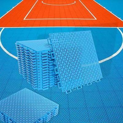 China Factory Direct 12mm Thickness Anti-Slip Eco-Friendly Plastic Interlocking Floor Tiles for Outdoor Basketball Courts for sale