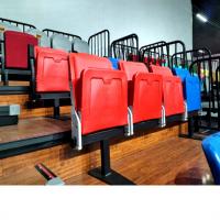 China Steel Construction Bleacher Seats with Safety Rail Design and Customizable Colors for Stadiums for sale