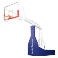 China FIBA 10ft Portable Foldable Basketball Hoop Stand with Adjustable Ring and Tempered Glass Backboard for Indoor Outdoor Use for sale