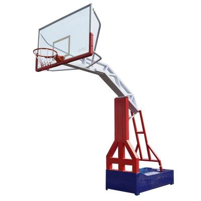 China Adjustable Height 1.6-3.05m Movable Basketball Hoop with Tempered Glass Backboard for Indoor and Outdoor Use for sale