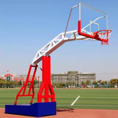 China Professional Adjustable Height Movable Basketball Hoop with Tempered Glass Backboard for Indoor and Outdoor Training for sale