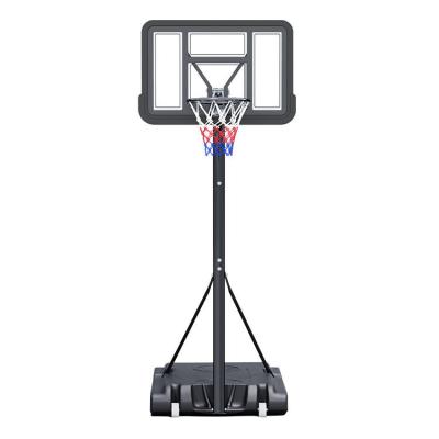 China Adjustable Basketball Hoop System with Tempered Glass Backboard and Movable Wheels for Indoor and Outdoor Use for sale