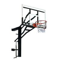 China Wall Mounted Manual Lifting Height Adjustable Steel Basketball Hoop System With 180*105 cm Tempered Glass Backboard Rim and Net for sale