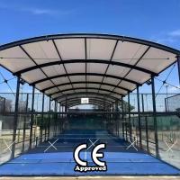 China Professional Covered Padel Court with Weatherproof Roof System All-Season Outdoor Padel Tennis Court Steel Structure LED Lights for sale