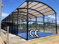 China Professional Covered Padel Court with Weatherproof Roof System All-Season Outdoor Padel Tennis Court Steel Structure LED Lights for sale