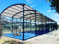 China Professional Covered Padel Court with Weatherproof Roof System All-Season Outdoor Padel Tennis Court Steel Structure LED Lights for sale