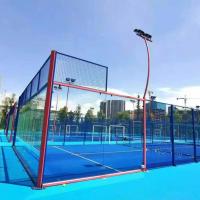 China Factory Direct Panoramic Padel Court System with 12mm Tempered Glass LED Sport Lighting and Hot-Dip Galvanized Steel Frame for sale