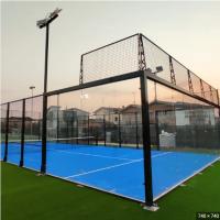 China Customized 20mX10m Panoramic Padel Court with Galvanized Steel Post and Tempered Glass for sale