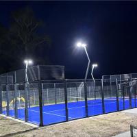China Customized 20mX10m Panoramic Padel Court with Galvanized Steel Post and Tempered Glass for sale