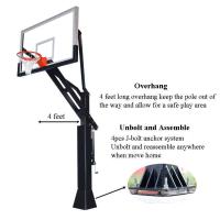 China Hot Selling Inground Height Adjustable Basketball Hoop Outdoor Basketball Court Training Equipment With Stand Rim Net for sale
