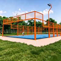 China Custom Color&Lights High Quality Full View Panoramic Padel Court Outdoor Sports Padel Tennis Court for Entertainment Competition for sale