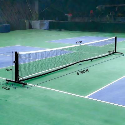 China Professional-grade Pickleball Net Lightweight, Mobile Indoor Outdoor Competition Net System with Wheels for sale