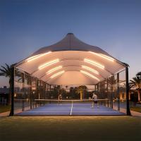 China China Manufacturer Full Set Panoramic Padel Tennis Court With Tensile Membrane Roof Waterproof Paddle Court for Resort & Club for sale