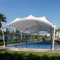 China Super Luxury Outdoor Paddle Court with PVDF Membrane Cover Roof Steel Structure Canopy Padel Tennis Court Kits for sale
