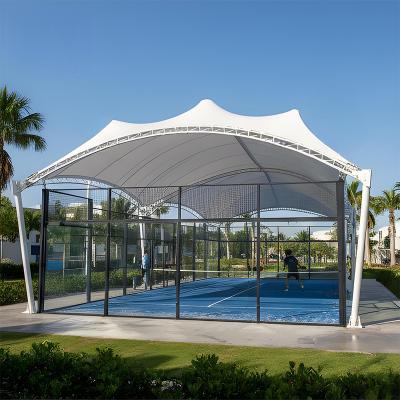 China Factory Custom Panoramic Paddle Court with PVDF Tensile Membrane Roof Outdoor Padel Tennis Court for Sports Club for sale