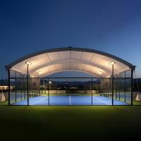 China Factory Custom Panoramic Paddle Court with PVDF Tensile Membrane Roof Outdoor Padel Tennis Court for Sports Club for sale