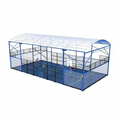 China Source Factory Covered Padel Court Windproof and Rainproof CE 12mm Tempered Glass Modular Installation One-stop Service for sale