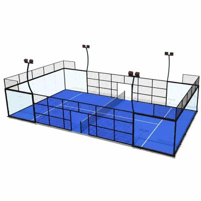 China Premium Durable Tempered Glass Hot Dip Galvanized Steel Outdoor Panoramic Padel Court International Standard Sports Equipment for sale