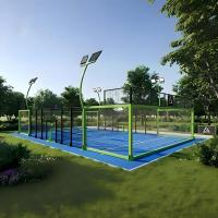 China Full Set One-stop Solution CE Standard Padel Court Outdoor Indoor Tempered Glass Paddle Tennis Court Artificial Grass for sale