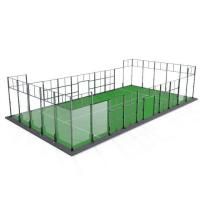 China Hot-dip Galvanized Padel Tennis Court Fencing System with Steel Frame and 12mm Thickened Tempered Glass Custom Artificial Grass for sale