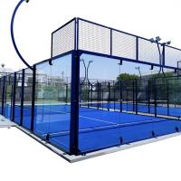 China Hot-dip Galvanized Padel Tennis Court Fencing System with Steel Frame and 12mm Thickened Tempered Glass Custom Artificial Grass for sale