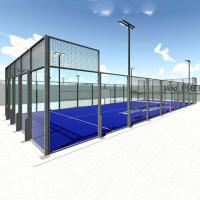 China FIP Standard Panoramic Padel Tennis Court Outdoor Sports Court Equipment Tempered Glass Steel Structure Terrain De Padel for sale