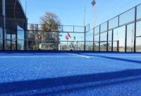 China Outdoor Sports Supporting Equipment CE Tempered Glass Padel Tennis Courts With Multi-Color PVC Flooring Easy to Assemble for sale