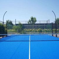 China Outdoor Sports Supporting Equipment CE Tempered Glass Padel Tennis Courts With Multi-Color PVC Flooring Easy to Assemble for sale