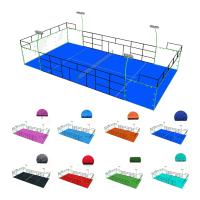 China Outdoor Sports Supporting Equipment CE Tempered Glass Padel Tennis Courts With Multi-Color PVC Flooring Easy to Assemble for sale