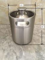 China Stainless Barrel Homebrew Stainless Steel 304 Beer Keg 2L 3.6L 4L 5L 10L Mini Draft Beer Growler Beer Barrels With Sleev for sale