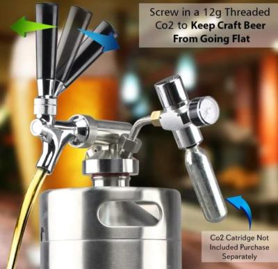 China Wholesale 304 Stainless Steel Home Use Bar Take Away 2L Single Wall Draft Beer Keg Mini Growler for sale